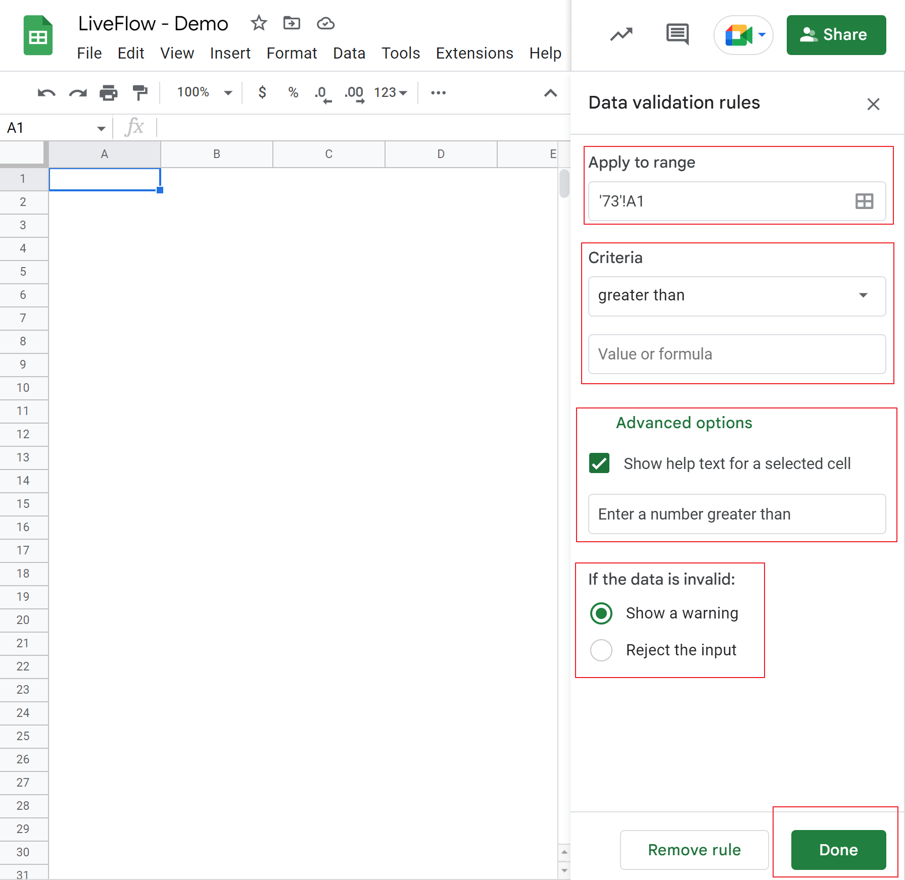 How To Use Data Validation In Google Sheets LiveFlow